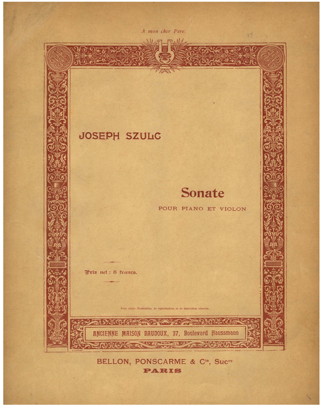 Violin Sonata, Op.61 (Szulc, Joseph) - IMSLP/Petrucci Music Library ...
