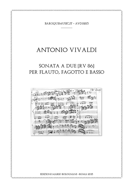 Sonata for Recorder, Bassoon and Continuo, RV 86 (Vivaldi, Antonio) - IMSLP: Free Sheet Music ...