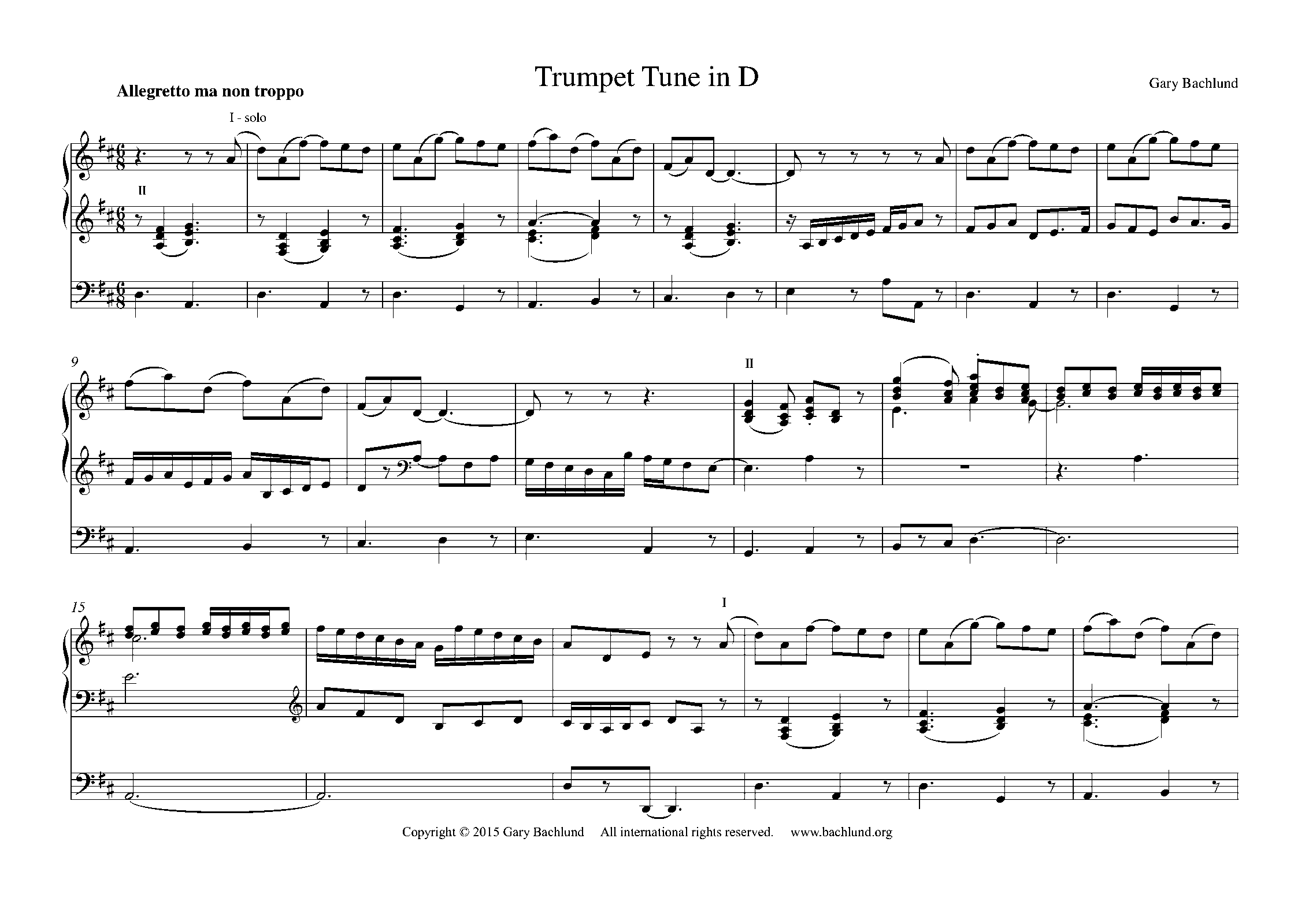 Trumpet Tune in D major (Bachlund, Gary) - IMSLP Trumpet Tune in D major (Bachlund, Gary) - IMSLP