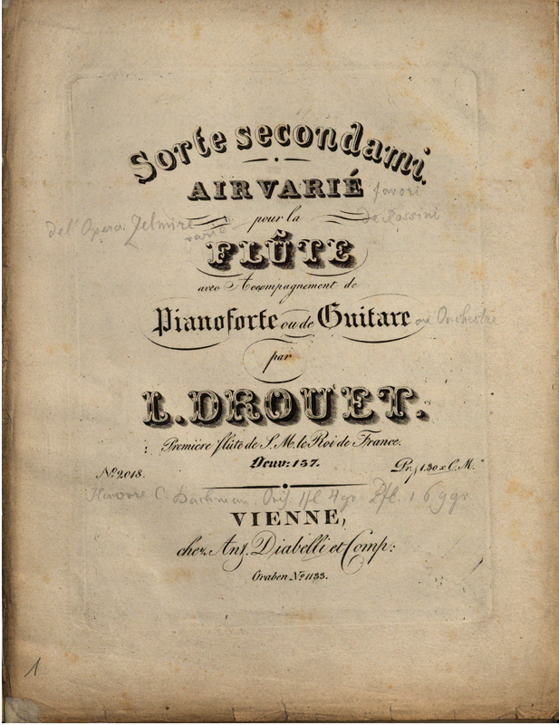Variations on 'Sorte secondami', Op.137 (Drouet, Louis François ...