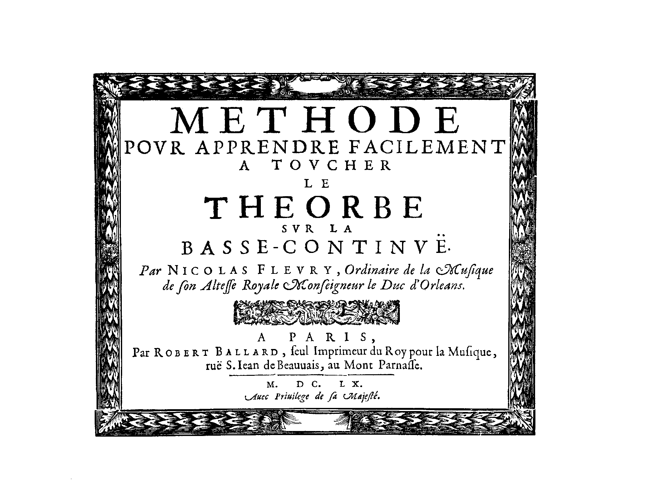 Methode pour apprendre facilement a toucher le theorbe sur la basse ...