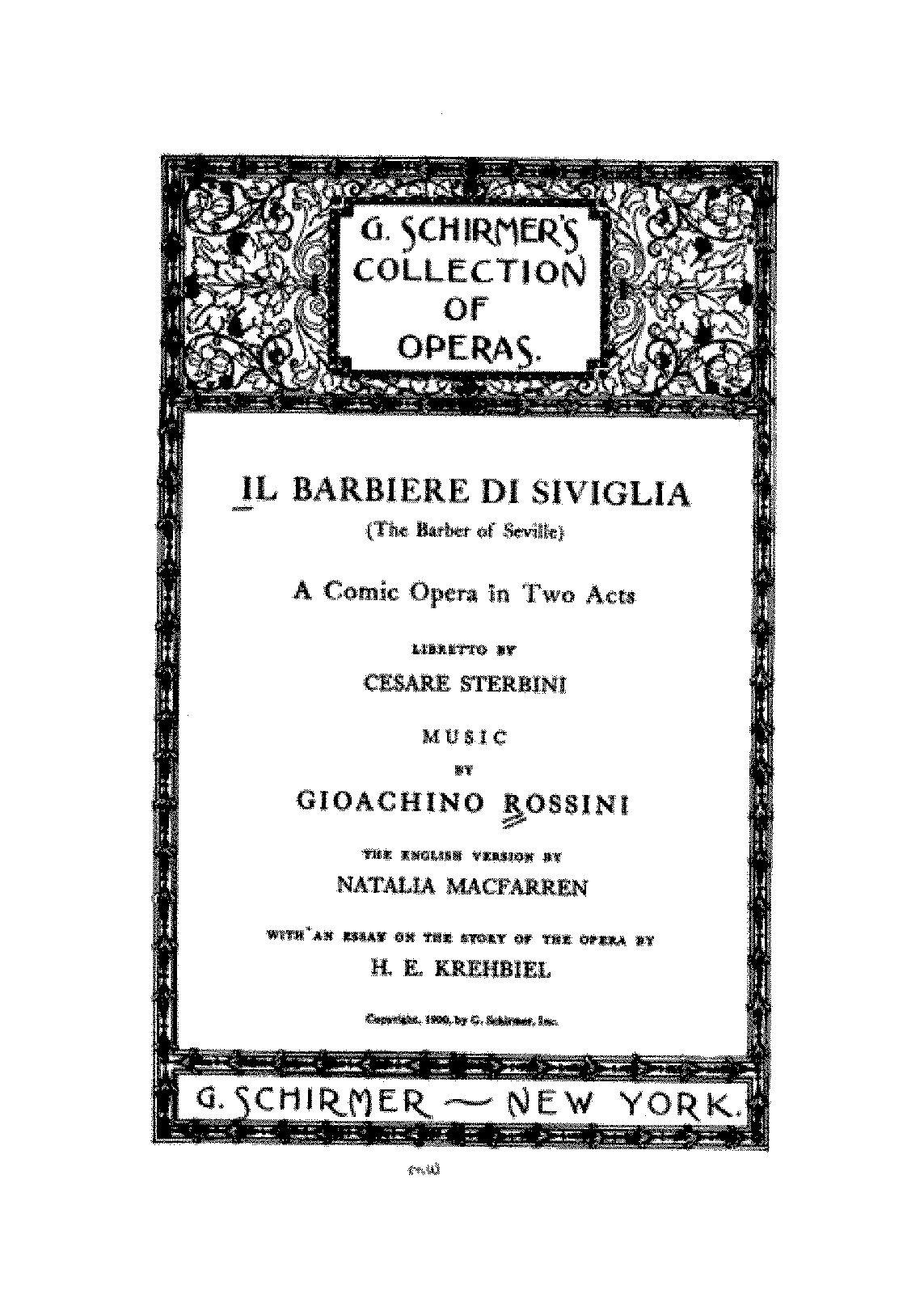 Il barbiere di Siviglia (Rossini, Gioacchino) - IMSLP: Free Sheet Music ...