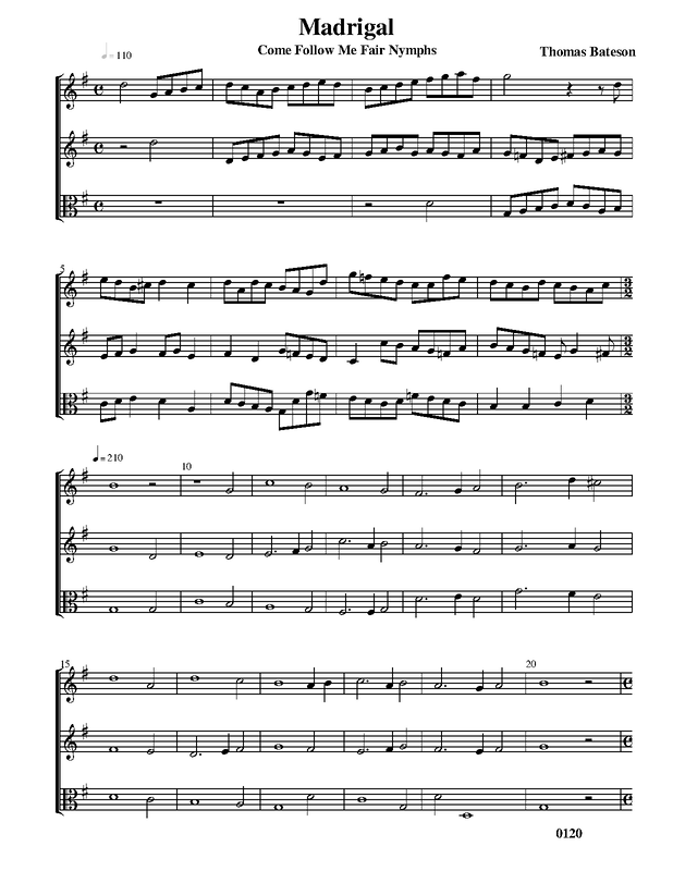 The First Set of English Madrigales to 3, 4, 5 and 6 Voices (Bateson ...