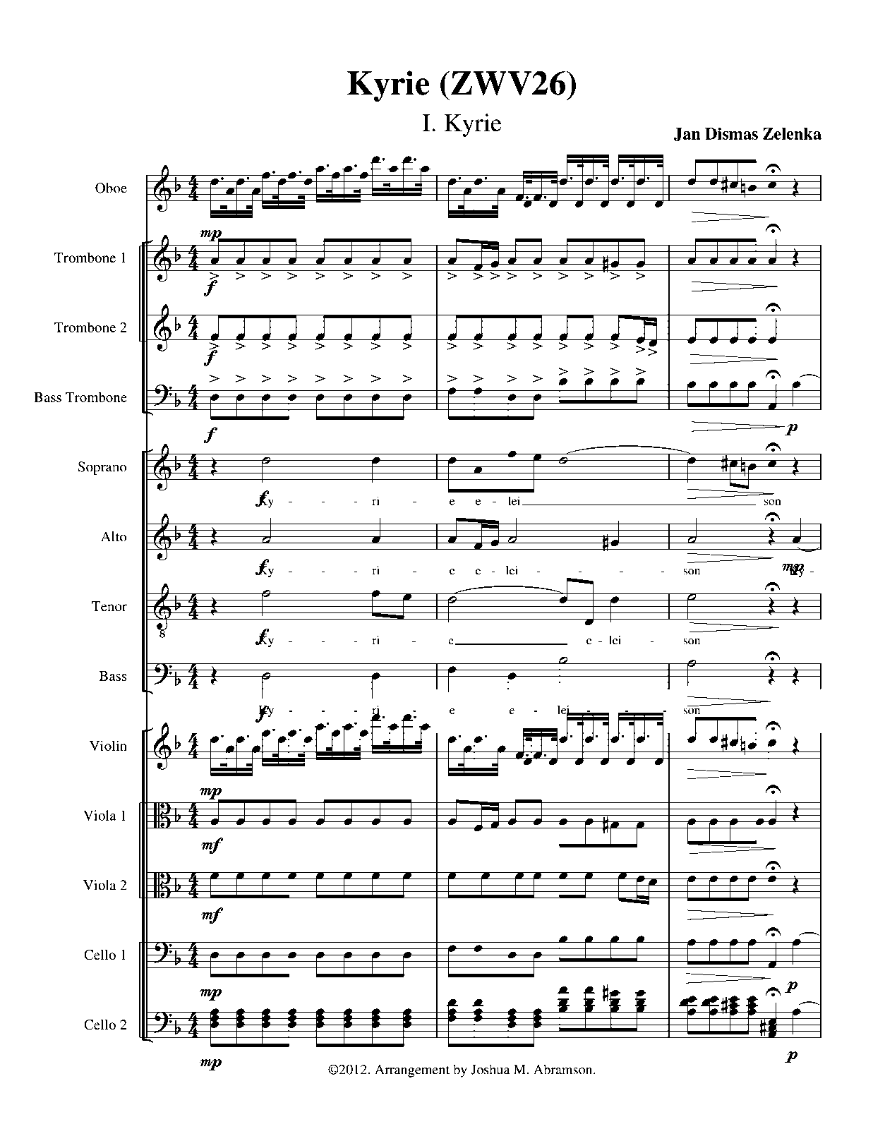 Kyrie, Sanctus and Agnus Dei, ZWV 26 (Zelenka, Jan Dismas) - IMSLP ... Kyrie, Sanctus and Agnus Dei, ZWV 26 (Zelenka, Jan Dismas) - IMSLP ...