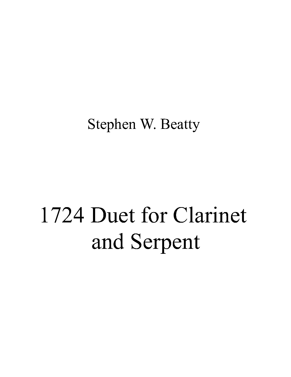 Duet for Clarinet and Serpent, Op.1724 (Beatty, Stephen W.) - IMSLP