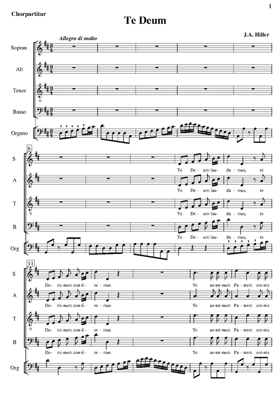 Te Deum in C major (Hiller, Johann Adam) - IMSLP