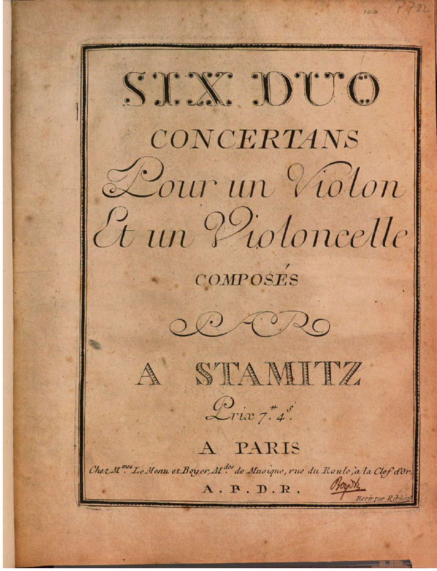 6 Duos for Violin and Cello, Book 1 (Stamitz, Anton) - IMSLP: Free Sheet Music PDF Download