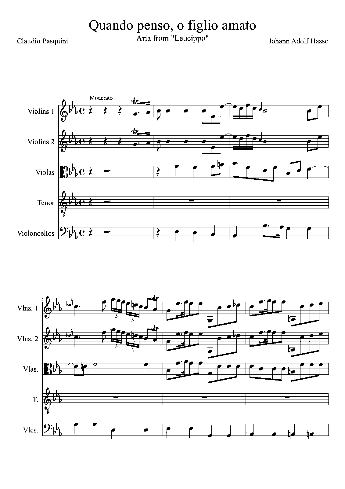 Leucippo Hasse Johann Adolph Imslp Free Sheet Music Pdf Download