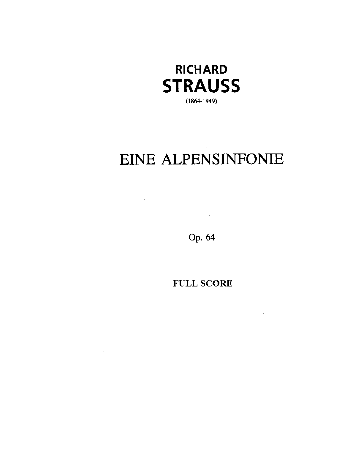 Eine Alpensinfonie, Op.64 (Strauss, Richard) - IMSLP: Free Sheet Music PDF Download
