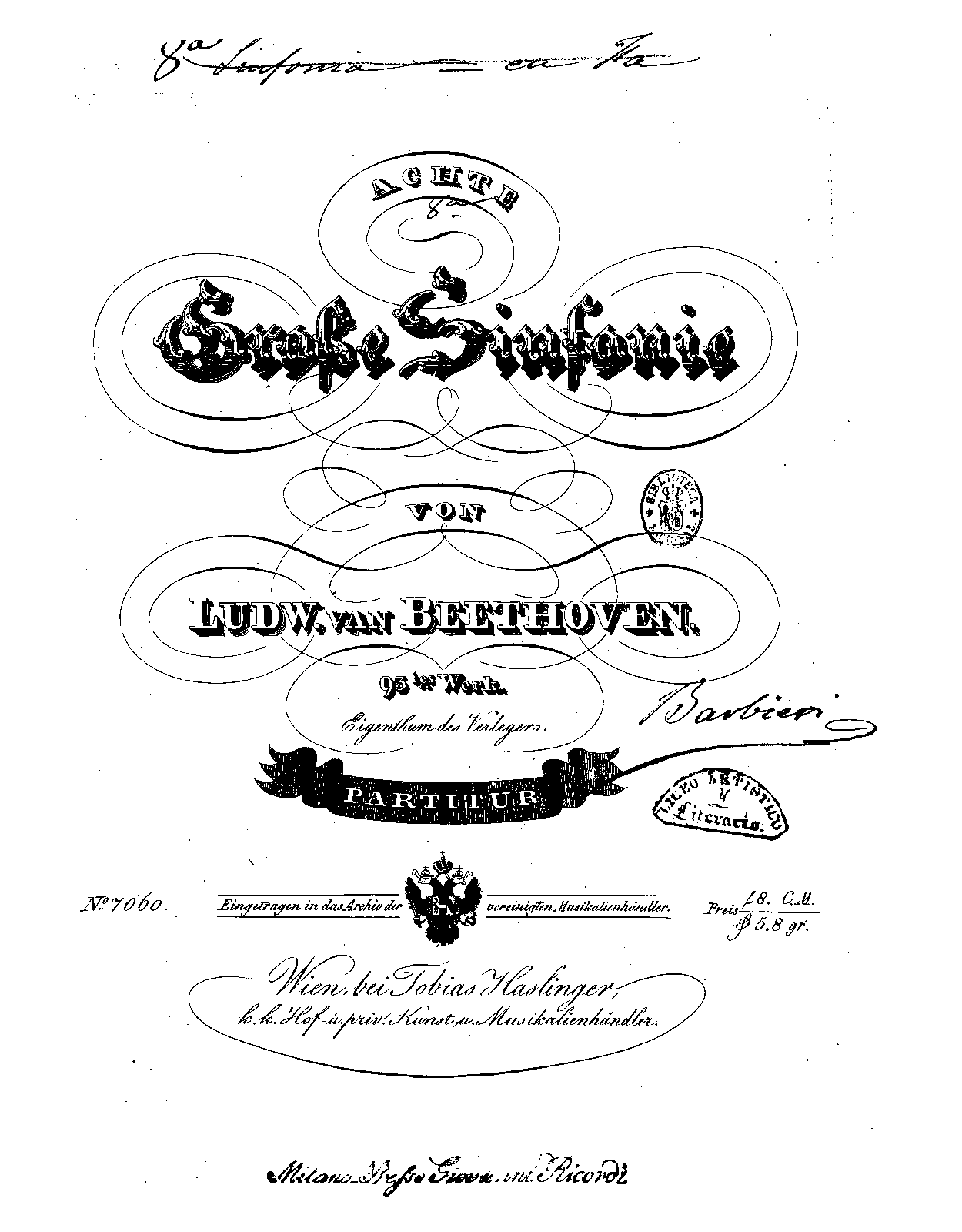 Symphony No 8 Op 93 Beethoven Ludwig Van Imslp Free Sheet Music