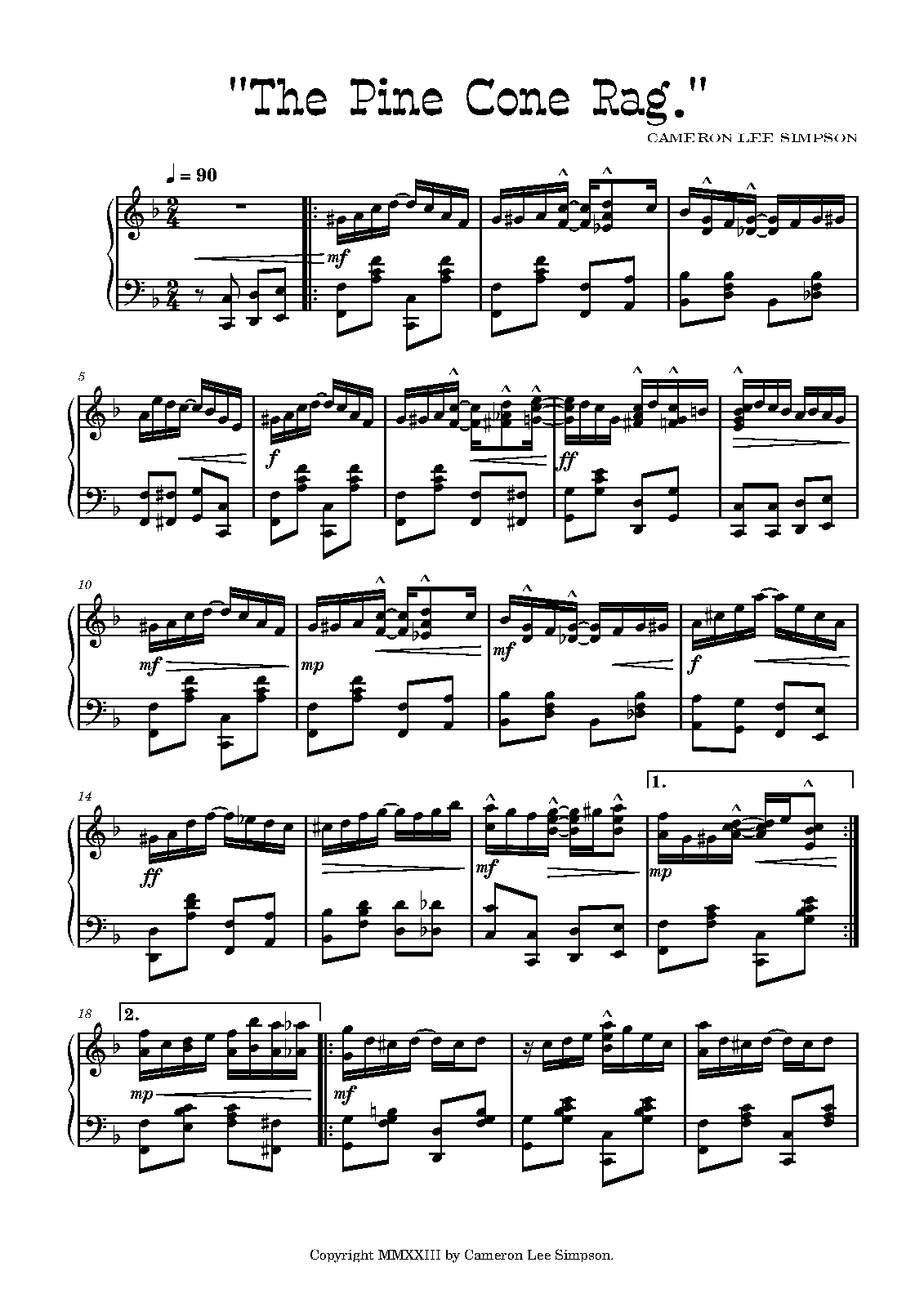 Pine Cone Rag (Simpson, Cameron Lee) - IMSLP