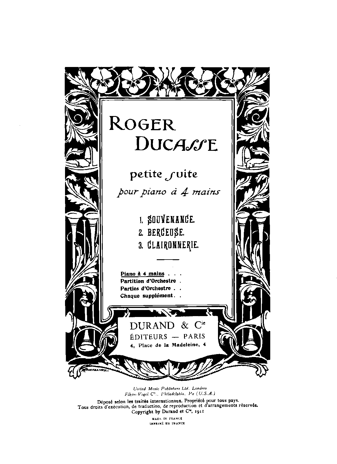 Petite suite (Roger-Ducasse, Jean) - IMSLP: Free Sheet Music PDF Download