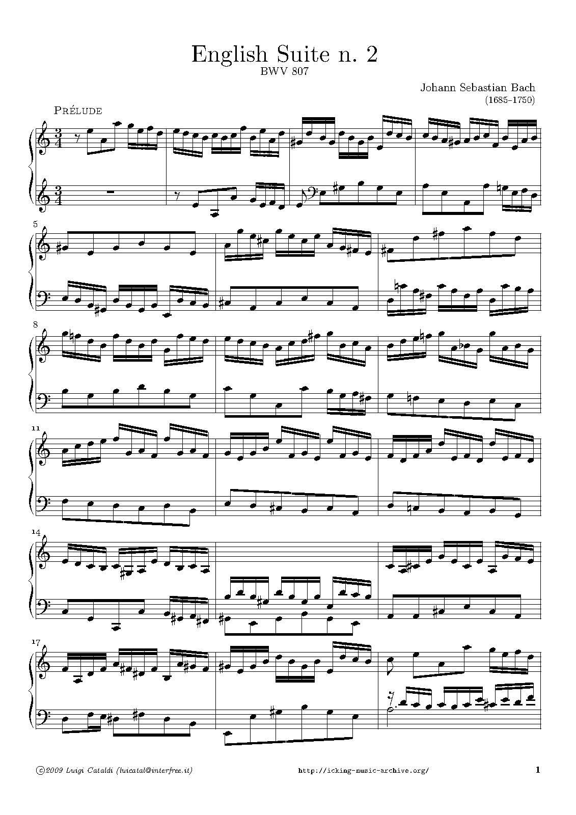 English Suite No.2 in A minor, BWV 807 (Bach, Johann Sebastian) - IMSLP: Free Sheet Music PDF ...