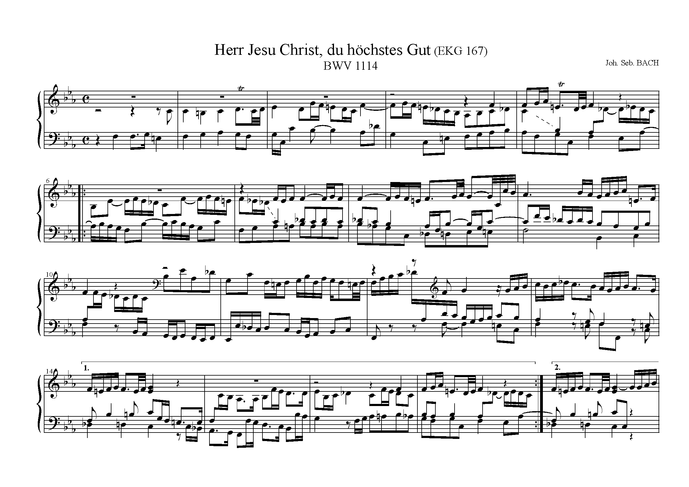 Herr Jesu Christ, du höchstes Gut, BWV 1114 (Bach, Johann Sebastian ...
