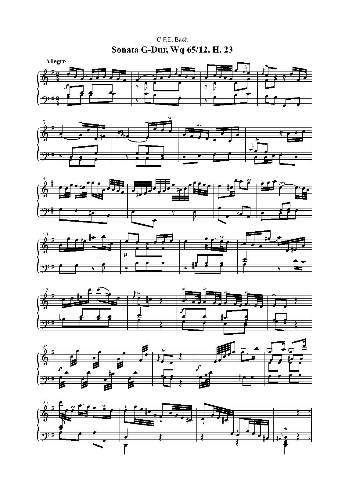 Keyboard Sonata in G major, H.23 (Bach, Carl Philipp Emanuel) - IMSLP