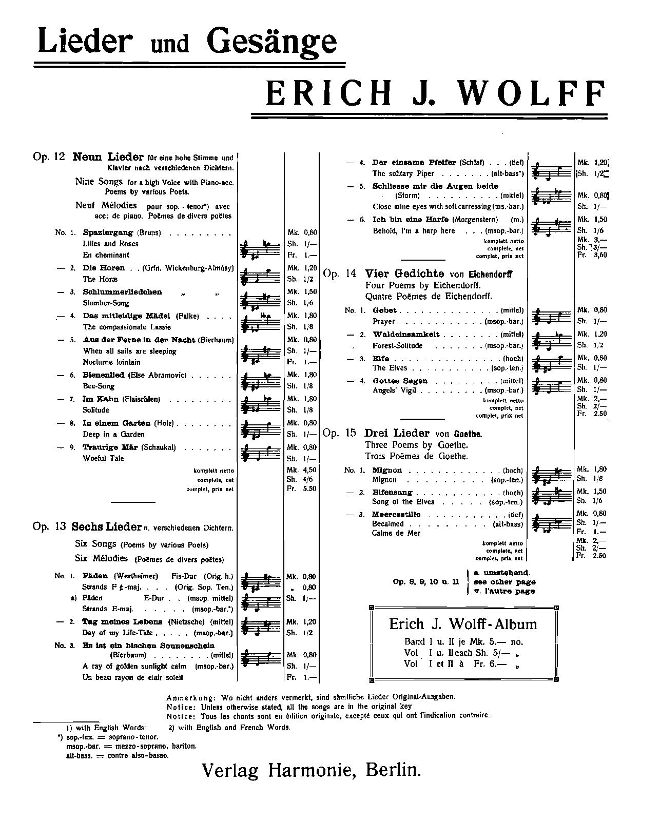 6 Lieder, Op.13 (Wolff, Erich Jaques) - IMSLP 6 Lieder, Op.13 (Wolff, Erich Jaques) - IMSLP