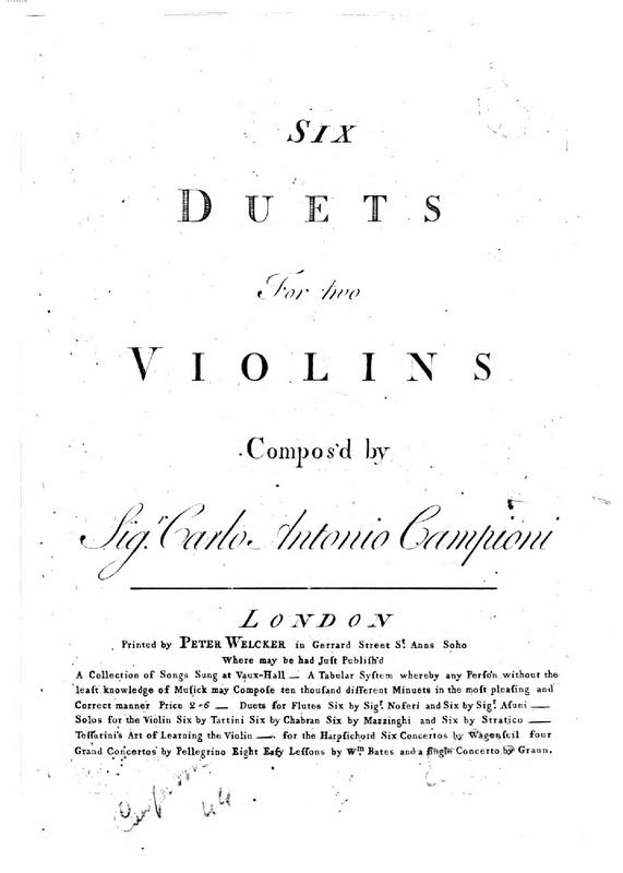 6 Violin Duets (Campioni, Carlo Antonio) - IMSLP