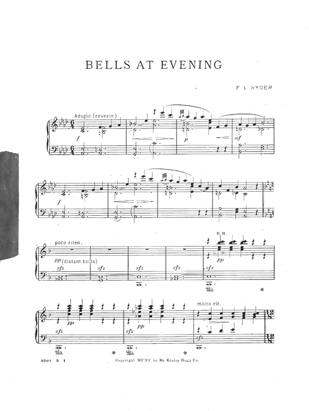 Bells at Evening (Ryder, Fred L.) - IMSLP: Free Sheet Music PDF Download