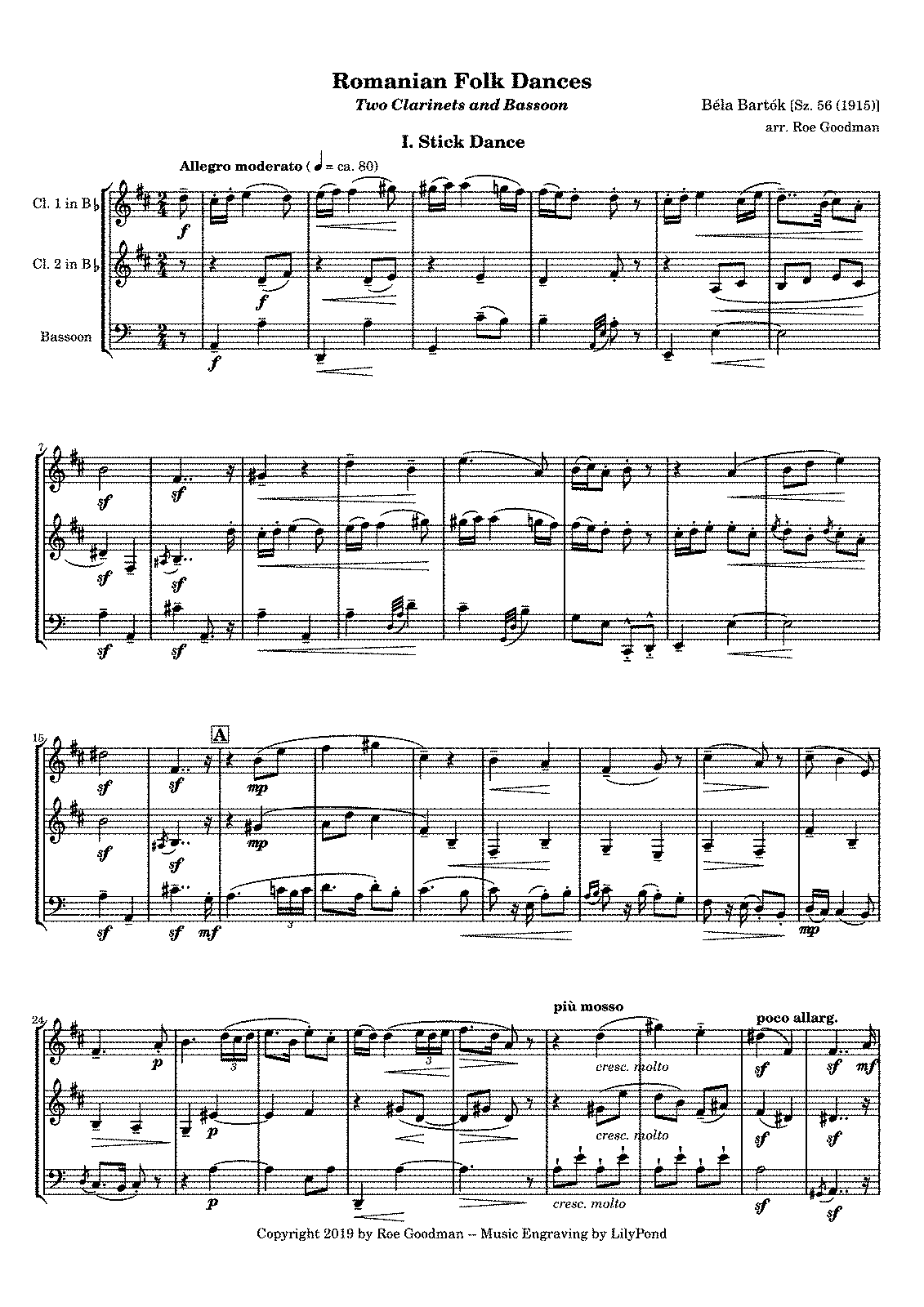 Romanian Folk Dances, Sz.56 (Bartók, Béla) - IMSLP: Free Sheet Music ...