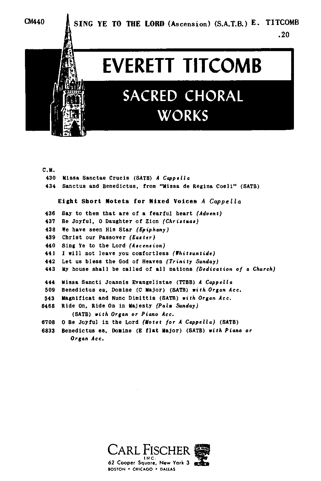 8 Short Motets for the Greater Festivals of the Church (Titcomb ...