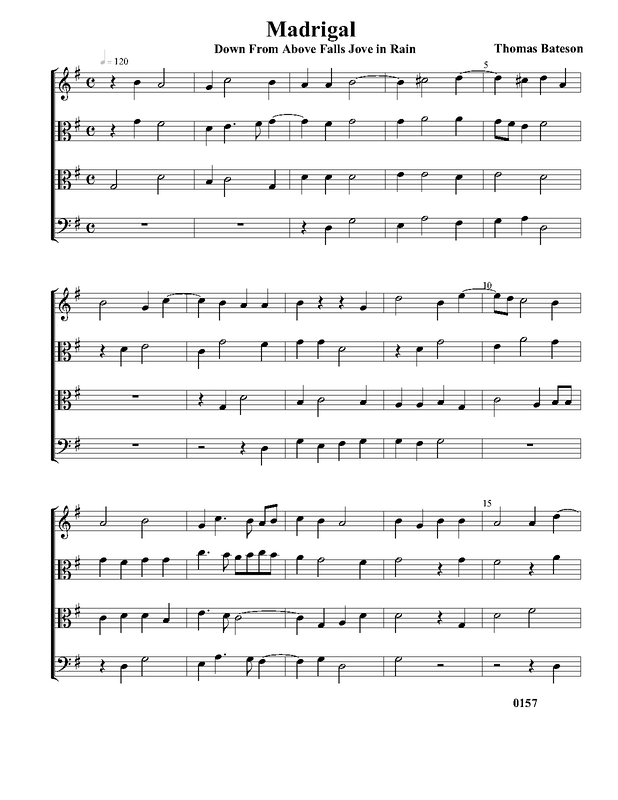 The First Set of English Madrigales to 3, 4, 5 and 6 Voices (Bateson ...