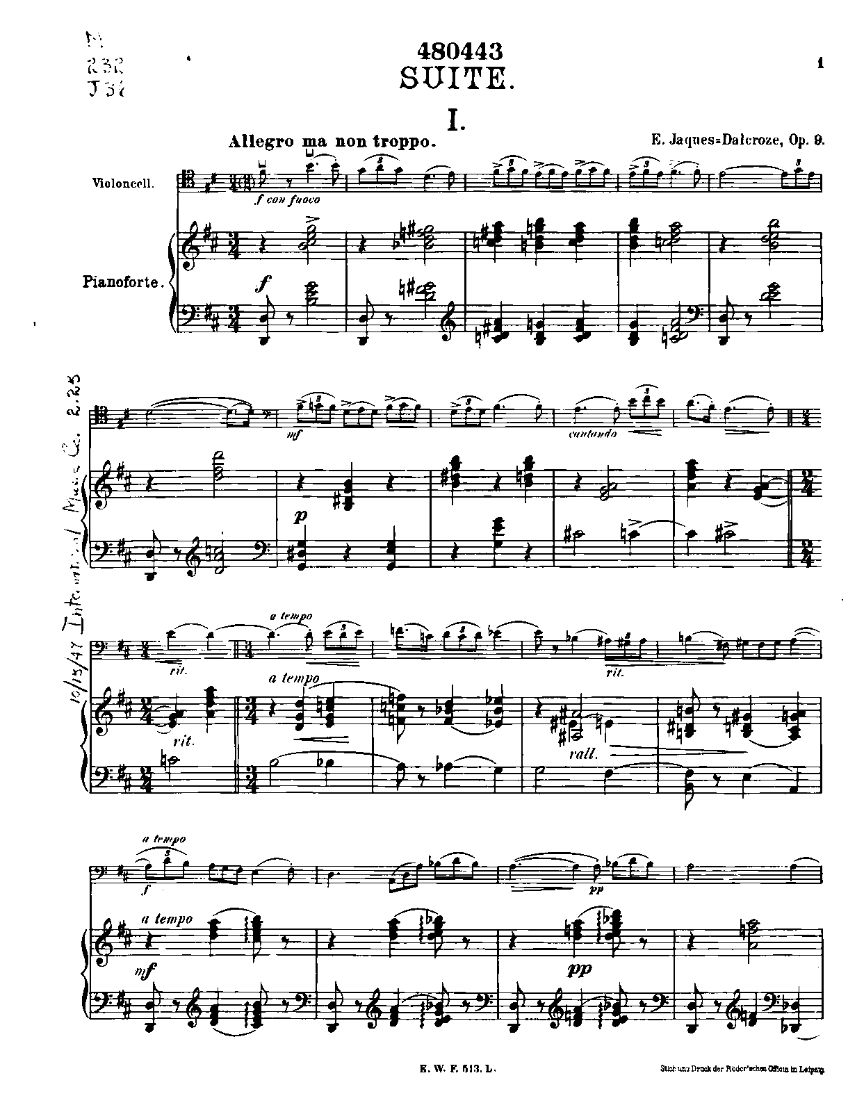 Suite for Cello and Piano, Op.9 (Jaques-Dalcroze, Emile) - IMSLP Suite for Cello and Piano, Op.9 (Jaques-Dalcroze, Emile) - IMSLP