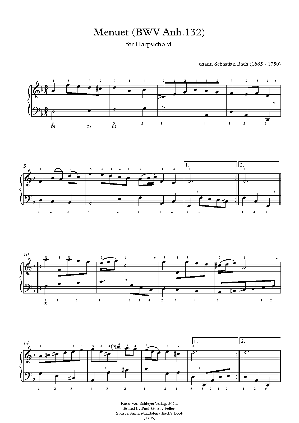 Minuet in D minor, BWV Anh.132 (Bach, Johann Sebastian) - IMSLP