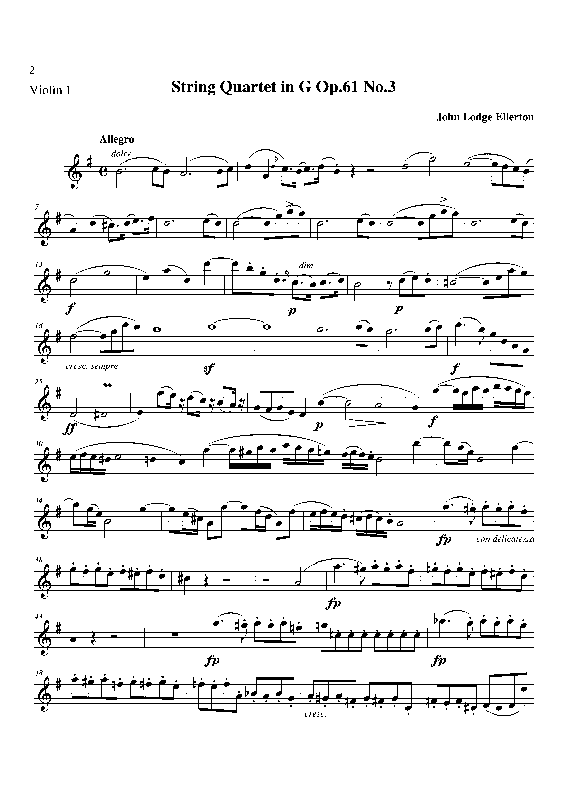 String Quartet, Op.61 No.3 (Ellerton, John Lodge) - IMSLP: Free Sheet ... String Quartet, Op.61 No.3 (Ellerton, John Lodge) - IMSLP: Free Sheet ...