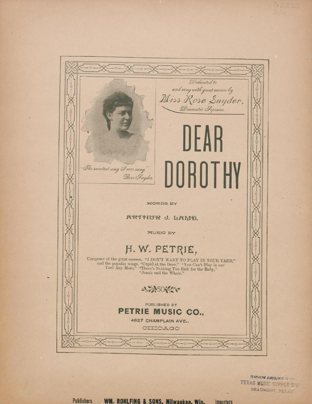 Dear Dorothy (Petrie, Henry W.) - IMSLP