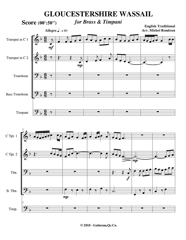 Gloucestershire Wassail (Rondeau, Michel) - IMSLP