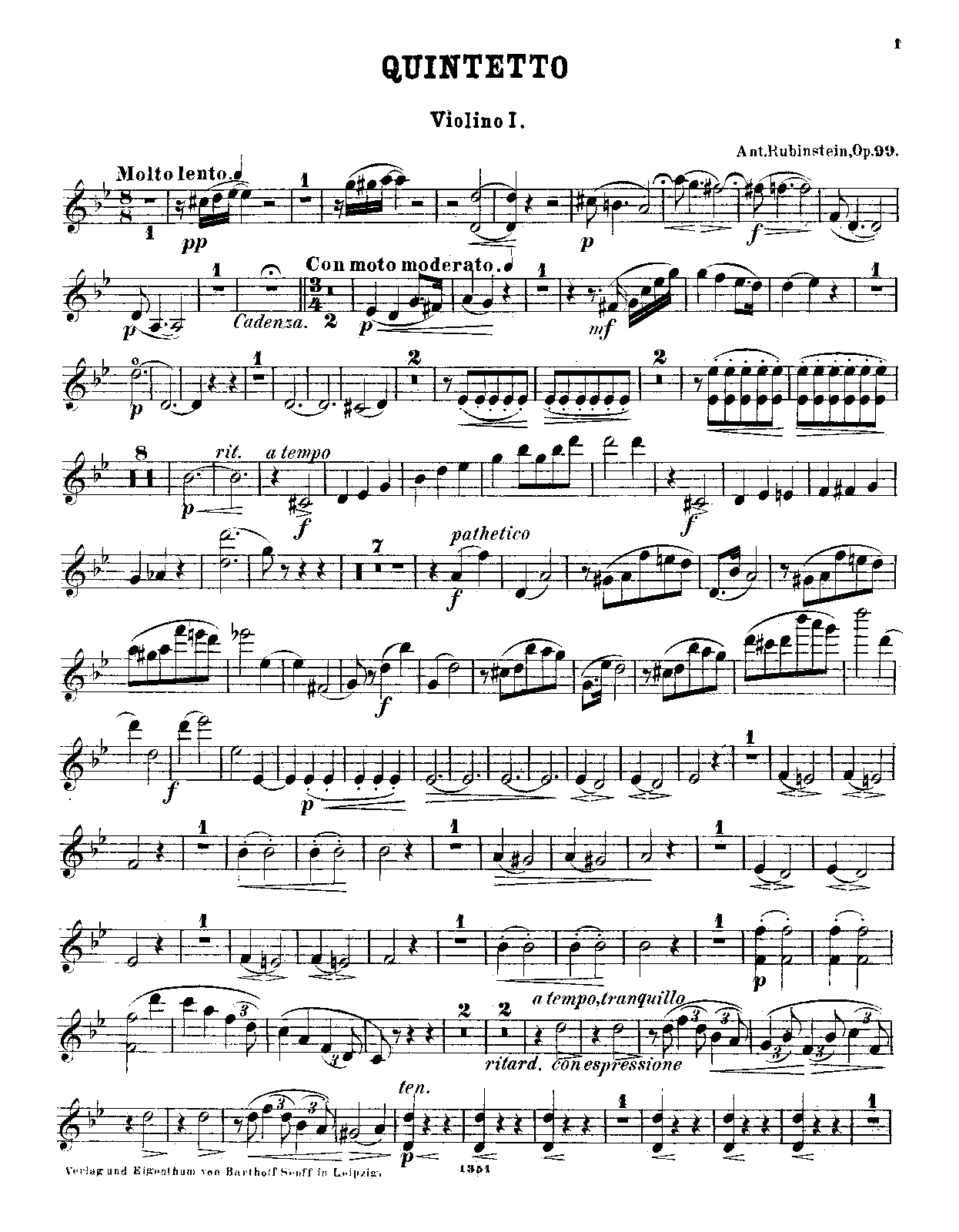 Piano Quintet, Op.99 (Rubinstein, Anton) - IMSLP: Free Sheet Music PDF Download