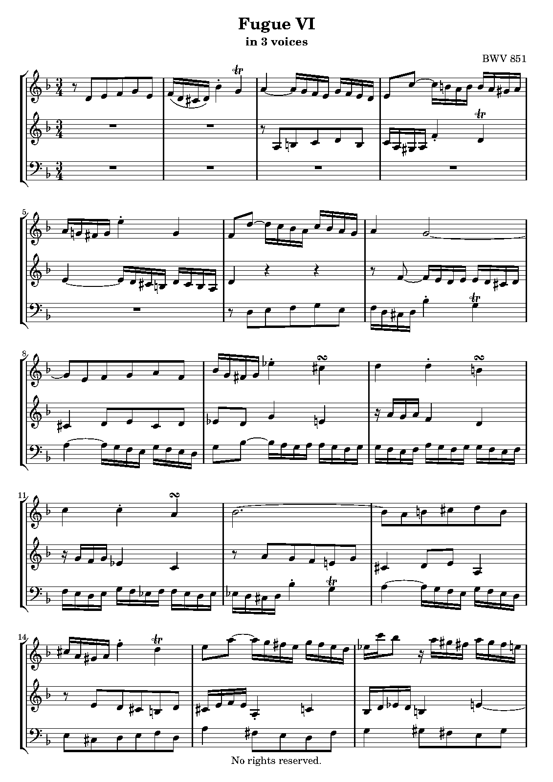 Prelude and Fugue in D minor, BWV 851 (Bach, Johann Sebastian) - IMSLP: Free Sheet Music PDF ...