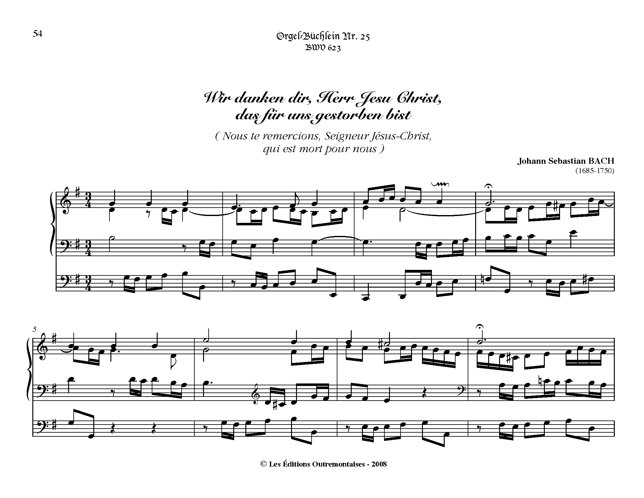 Wir danken dir, Herr Jesu Christ, BWV 623 (Bach, Johann Sebastian) - IMSLP