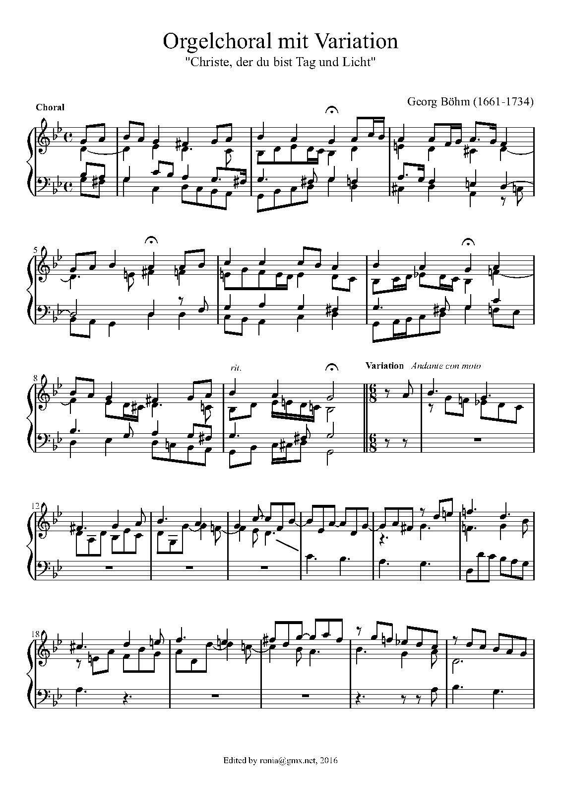 Christe, der du bist Tag und Licht (Böhm, Georg) - IMSLP