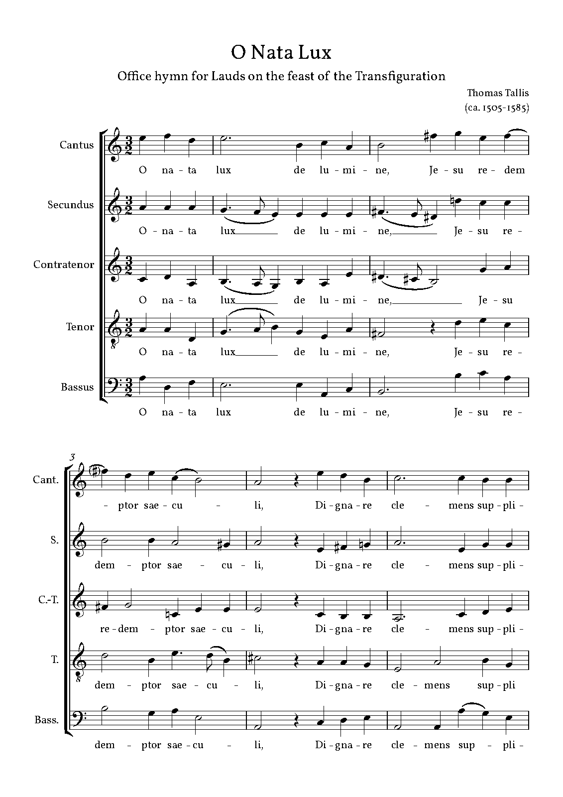 O nata lux (Tallis, Thomas) - IMSLP