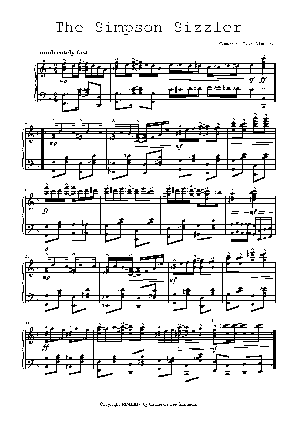 The Simpson Sizzler (Simpson, Cameron Lee) - IMSLP