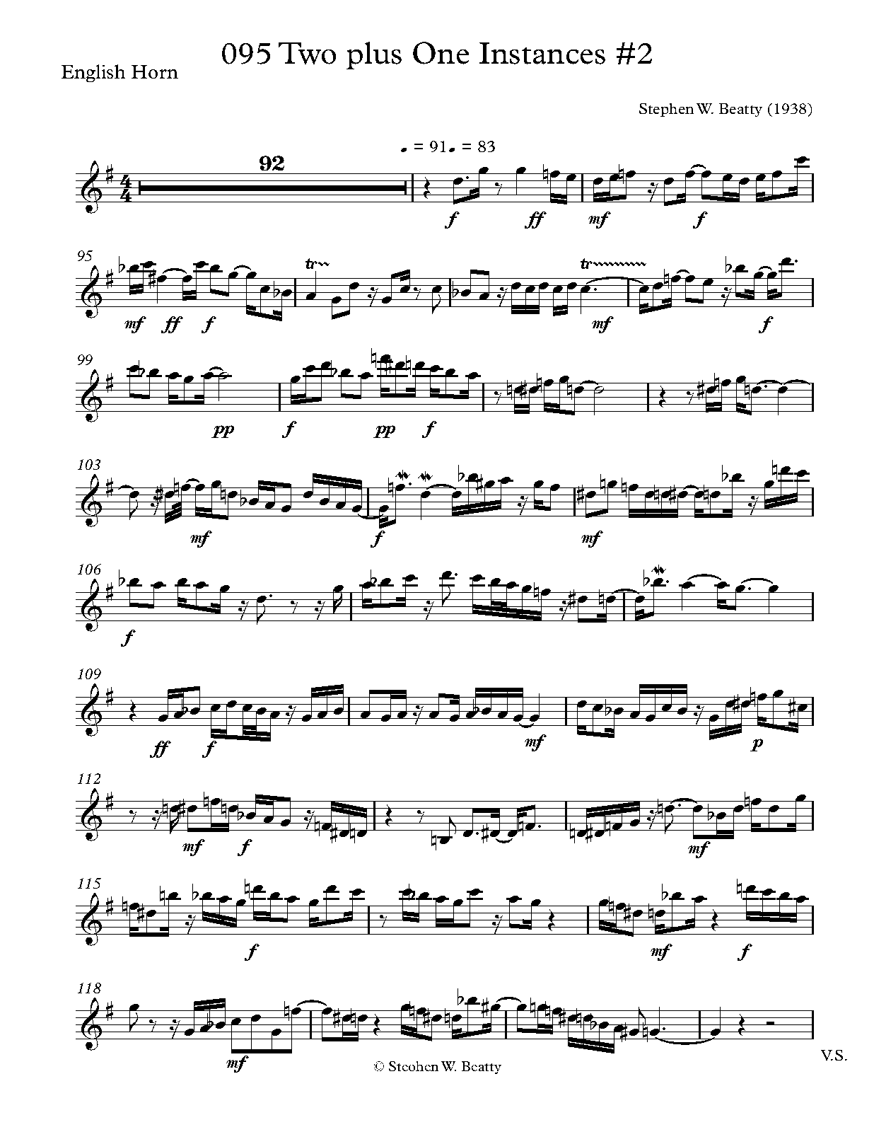 Two plus One Instances, Op.95 (Beatty, Stephen W.) - IMSLP