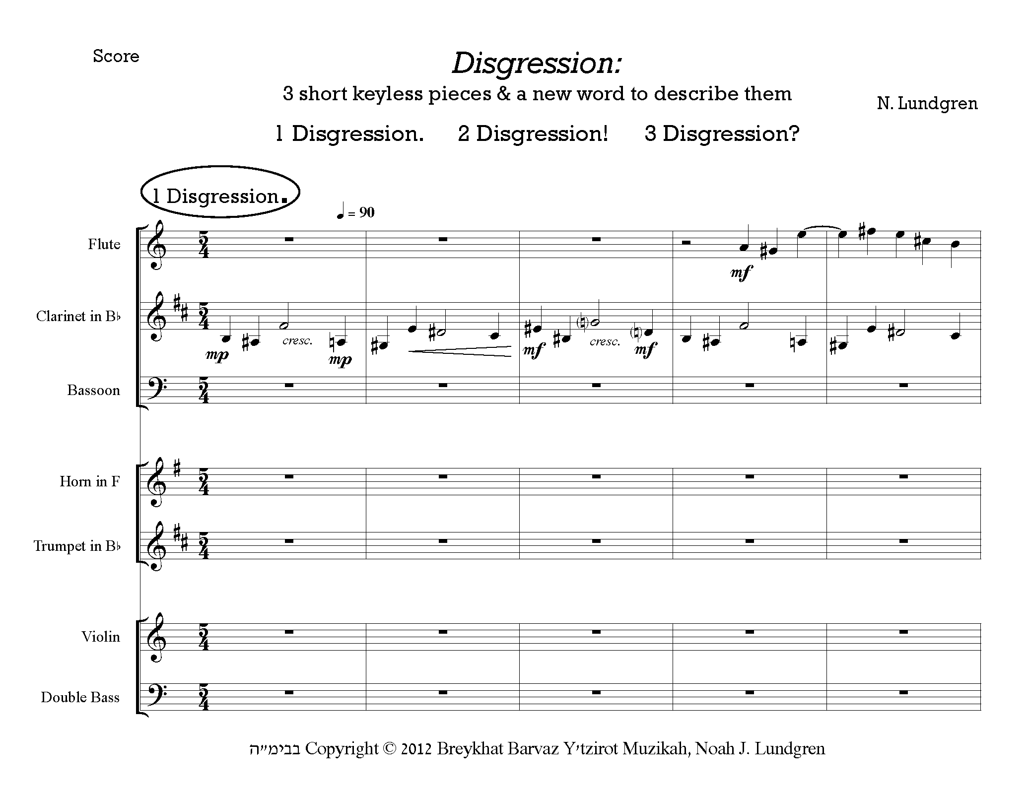 Disgression (Lundgren, Noach J.) - IMSLP