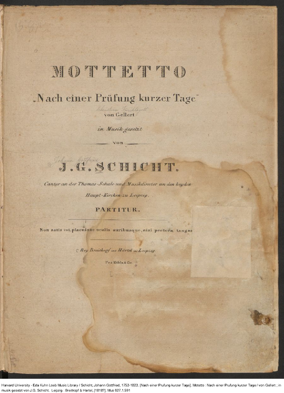 Nach einer Prüfung kurzer Tage (Schicht, Johann Gottfried) - IMSLP