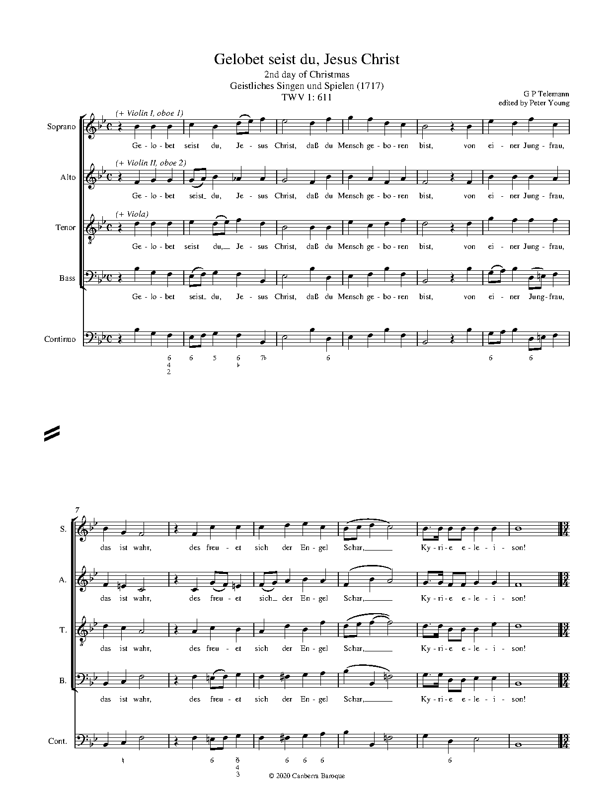 Gelobet seist du, Jesus Christ, TWV 1:611 (Telemann, Georg Philipp) - IMSLP
