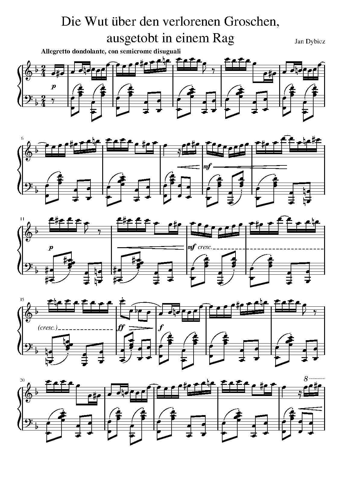 Die Wut über den verlorenen Groschen, ausgetobt in einem Rag (Dybicz ...