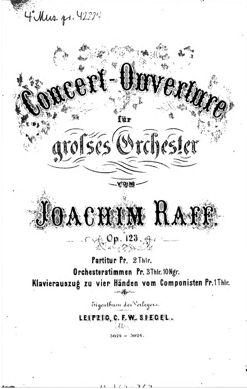 Concert Overture, Op.123 (Raff, Joachim) - IMSLP: Free Sheet Music PDF ...
