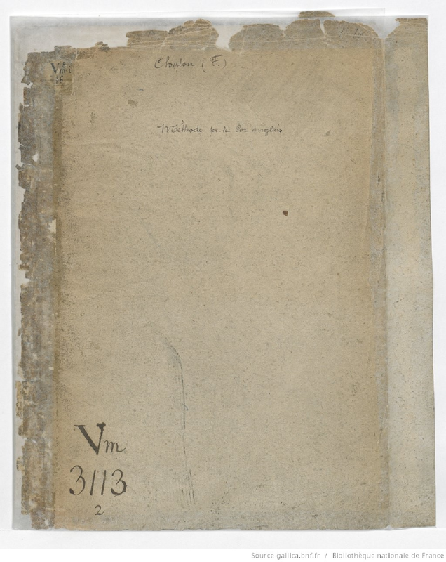 Méthode pour le cor anglais et 22 petits duos (Chalon, Frédéric) - IMSLP