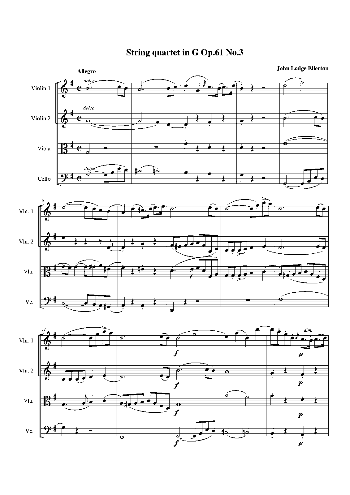 String Quartet, Op.61 No.3 (Ellerton, John Lodge) - IMSLP: Free Sheet ... String Quartet, Op.61 No.3 (Ellerton, John Lodge) - IMSLP: Free Sheet ...