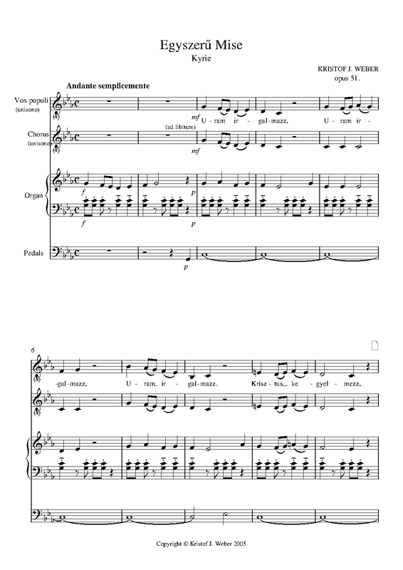 Egyszerű mise, Op.51 (Weber, Kristof J.) - IMSLP