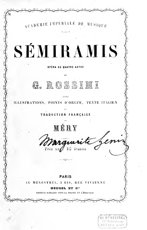 Semiramide (Rossini, Gioacchino) - IMSLP: Free Sheet Music PDF Download