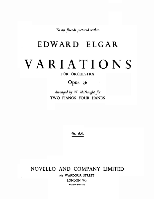 Variations on an Original Theme 'Enigma', Op.36 (Elgar, Edward) - IMSLP ...