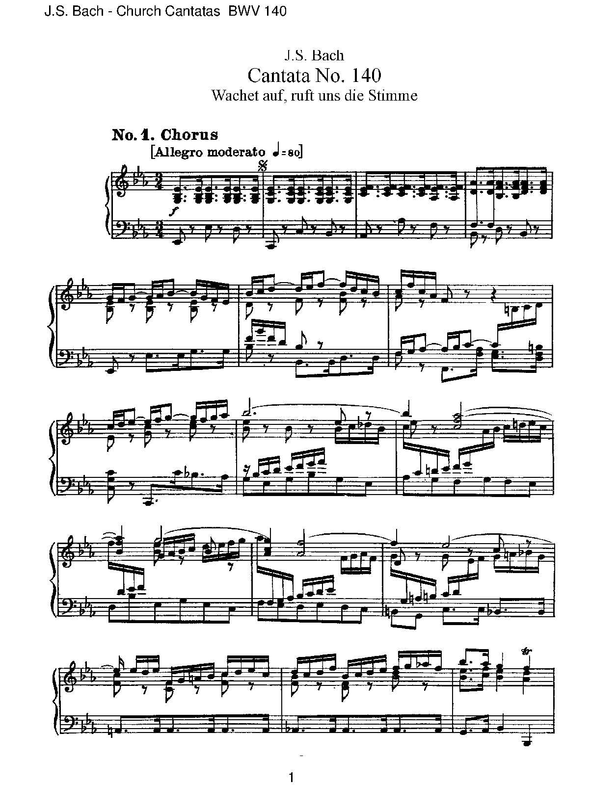 Wachet auf, ruft uns die Stimme, BWV 140 (Bach, Johann Sebastian) - IMSLP