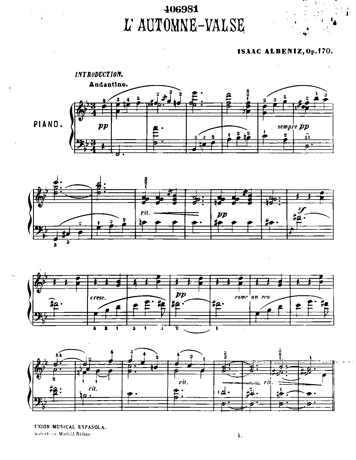 L'automne-valse, Op.170 (Albéniz, Isaac) - IMSLP L'automne-valse, Op.170 (Albéniz, Isaac) - IMSLP