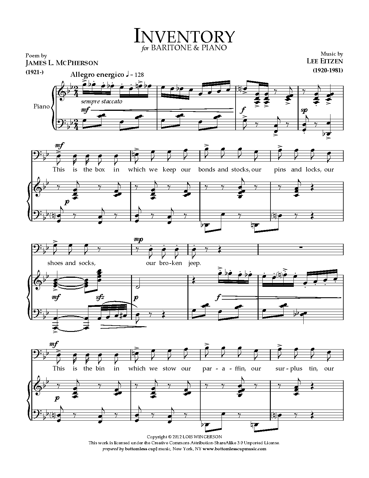 Inventory (Eitzen, Lee) - IMSLP